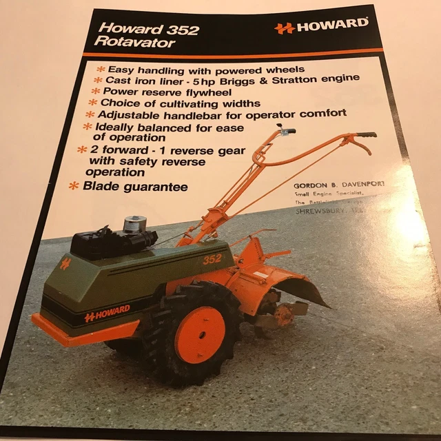 HOWARD 352 ROTAVATOR - Original 1970s Vintage Sales Brochure £9.00 ...