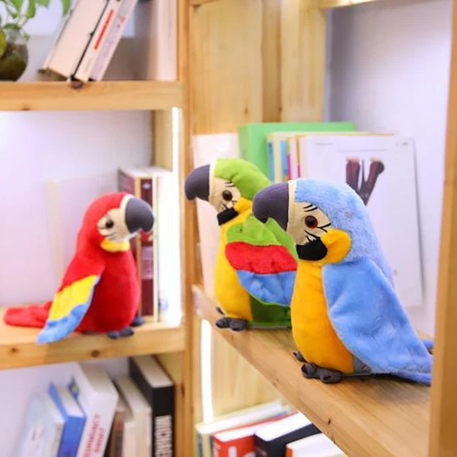 TALKING PARROT REPEATS What You Say Plush Animal Toy Electronic Parrot ...