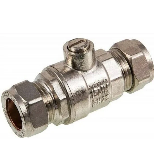 15MM FULL BORE Full Flow Isolating Valve Heavy Pattern Chrome Plated ...