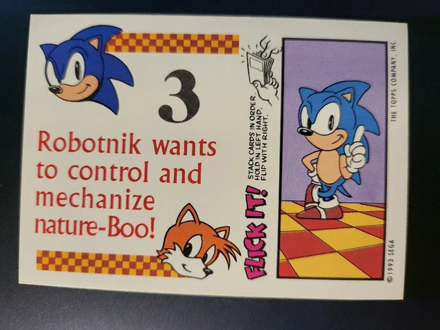 1993 TOPPS SONIC the Hedgehog Tails Robotnik Sega Genesis carte ...