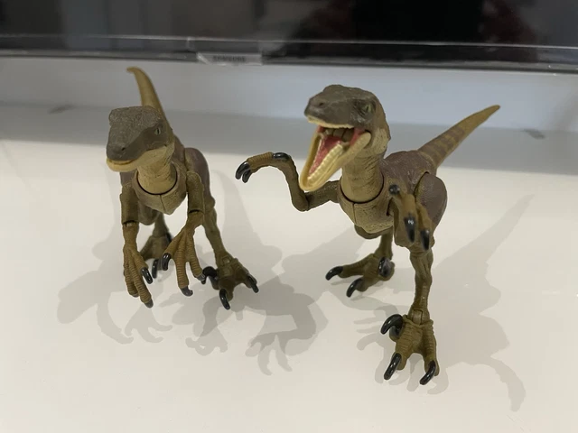 JURASSIC WORLD HAMMOND Collection Velociraptor x2 Jurassic Park Raptors ...