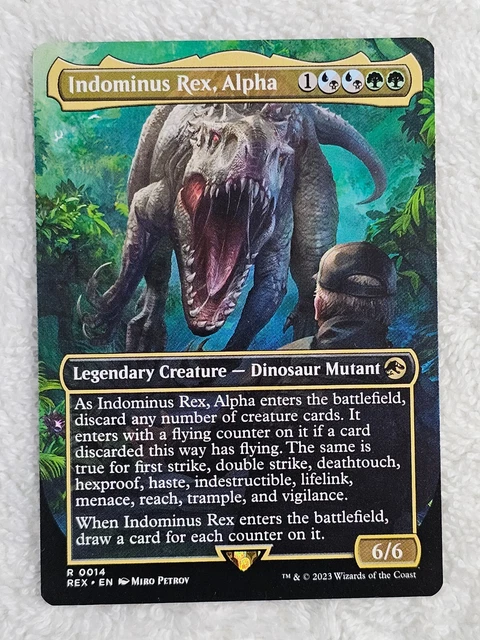 MTG INDOMINUS REX, Alpha (Borderless) #14 Jurassic World Collection ...
