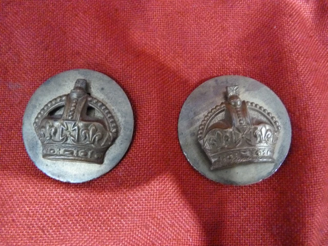 WW2 SERGEANT MAJOR Colour Sergeant Rank Crowns With backing Plates £16. ...