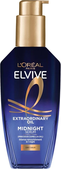 L’ORÉAL PARIS ELVIVE Extraordinary Oil Midnight Serum, Renourishing Hair Tre £11.11 - PicClick UK
