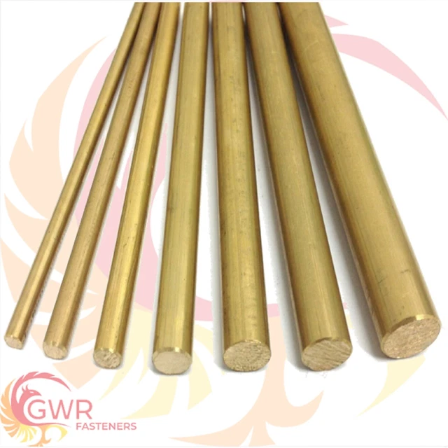 BRASS ROUND BAR Rod CZ121 - 4mm 5mm 6mm 7mm 8mm 10mm 12mm 16mm 18mm ...