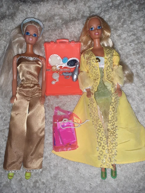 VINTAGE 1990S BARBIE Dolls Set - Blonde Hair - Sleep over Set £16.50 ...