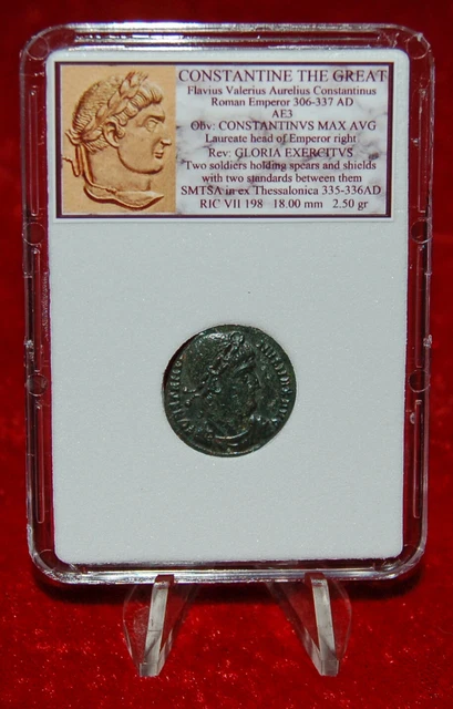 ANCIENT ROMAN EMPIRE Coin CONSTANTINE THE GREAT Two Roman Soldiers ...