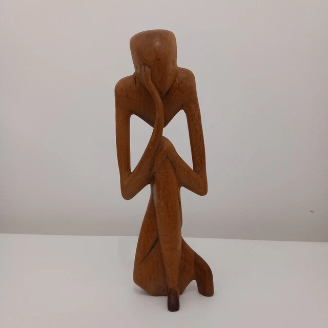 SCULPTURE EN BOIS Clair "Le Penseur" Design Minimaliste Scandinave ...