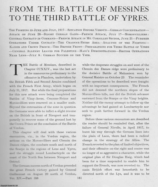 WORLD WAR 1 : From The Battle Of Messines To The Third Battle Of Ypres ...