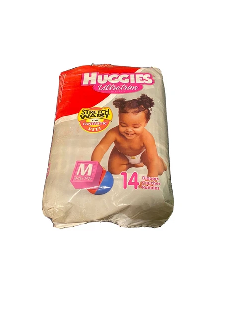 VINTAGE HUGGIES ULTRATRIM Baby Diapers Leak Lock 40 Count Size 1 Small ...
