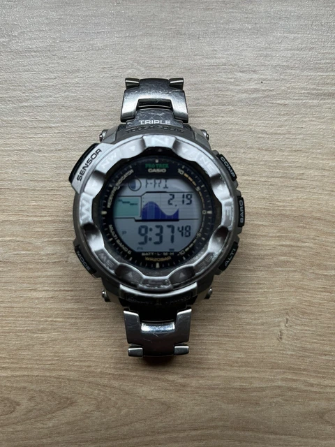 CASIO PRO TREK Titanium ABC Watch Triple Sensor Solar Multiband PRW ...