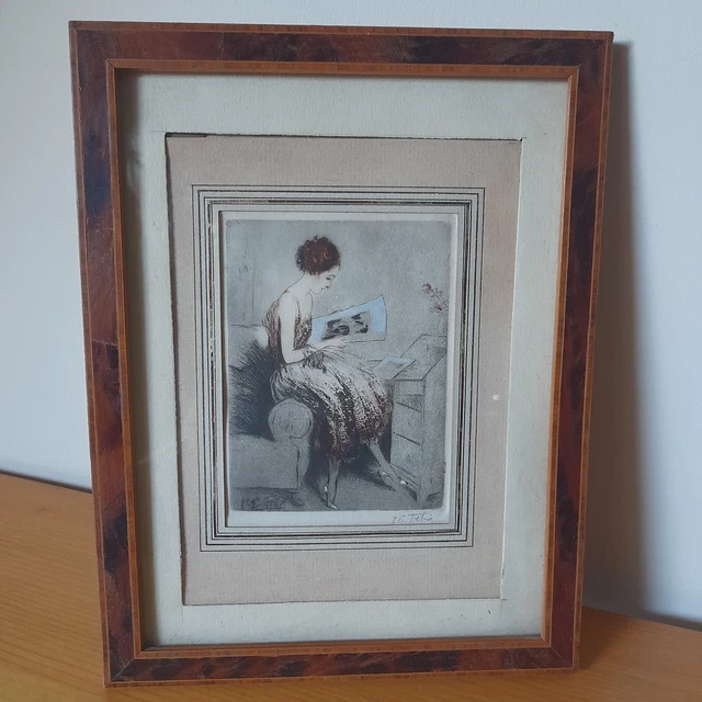 GRAVURE ART DECO Eau-Forte Signee Paul Emile Felix Style Icart EUR 25 ...