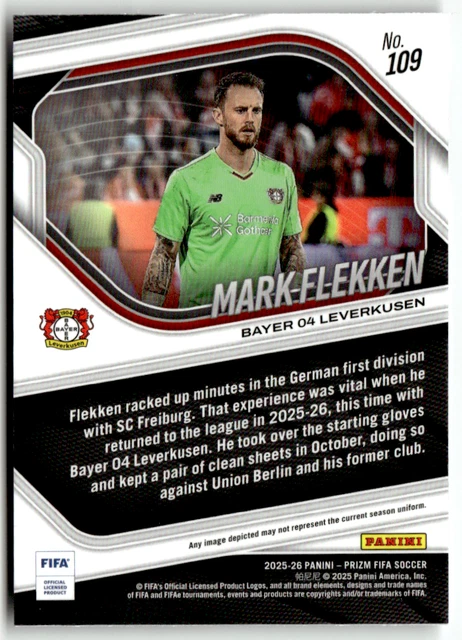 PANINI PRIZM FIFA 2025-26 Tarjeta No. 109 Mark Flekken Base EUR 1,00 ...