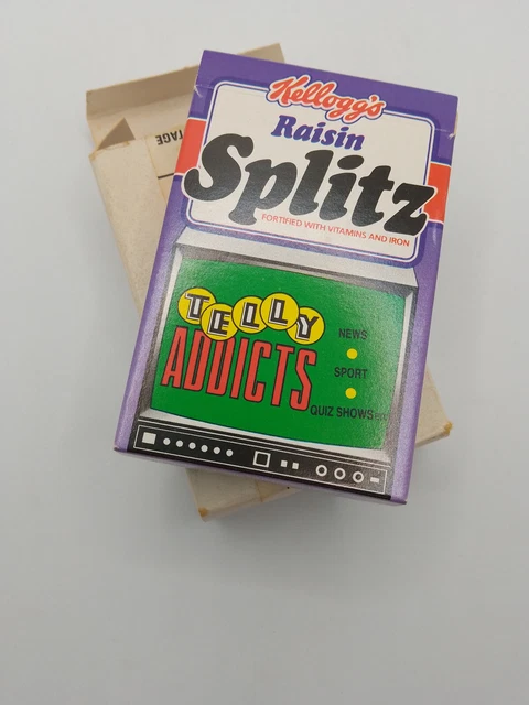 KELLOGG'S RAISIN SPLITZ Telly Addicts Card Game 1989 Perfect Condition ...