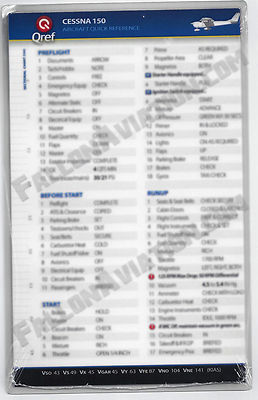 CESSNA 150 A-M Quick Reference Aircraft Checklist Card by Qref $15.95 ...