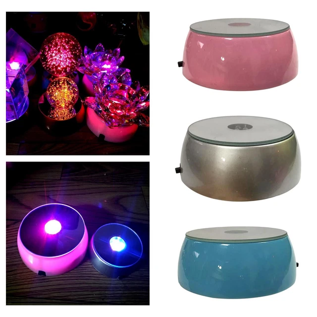 CRYSTAL BASE LIGHT up Display Stand Lamp Holder Electric Multicolor for ...