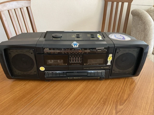 VINTAGE JVC PC W100 80s Boombox/Ghetto Blaster Tape Radio Speakers +OG ...