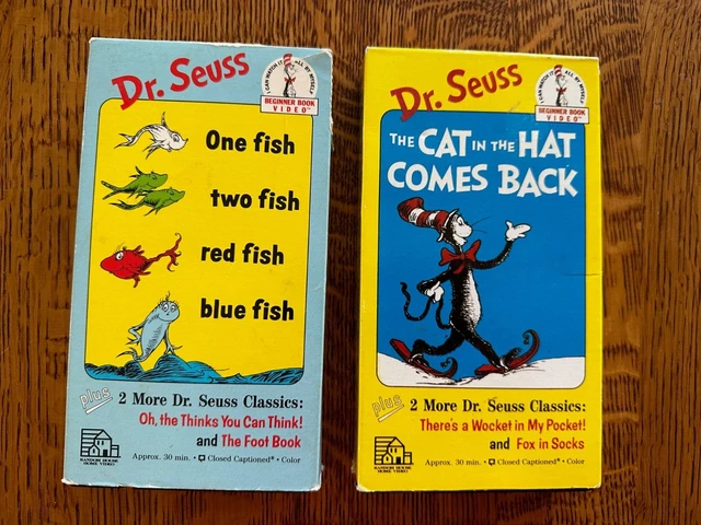 DR SEUSS VHS Lot ABC One Fish Two Fish Cat In The Hat Strikes Back Mr ...