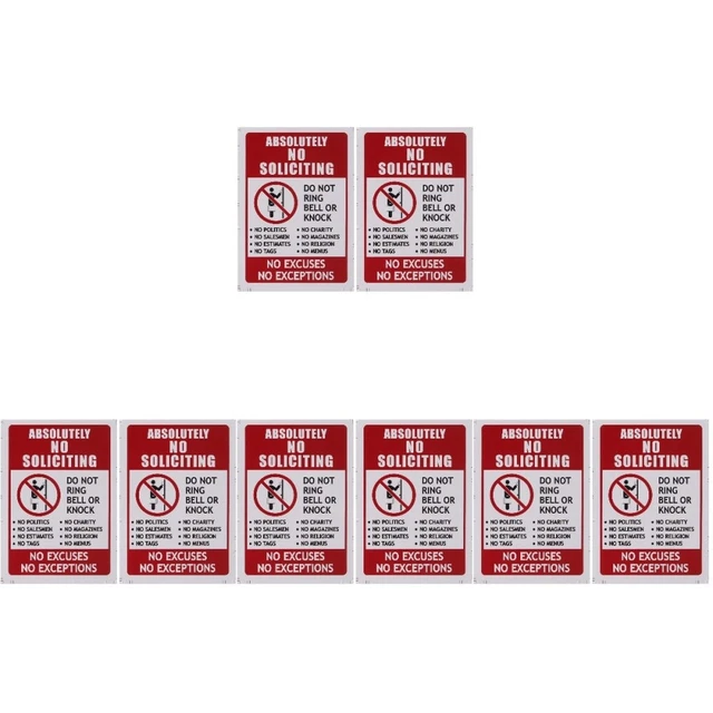 4 PIECES NO Entry Sticker Soliciting Warning Sign Applique Water Proof ...