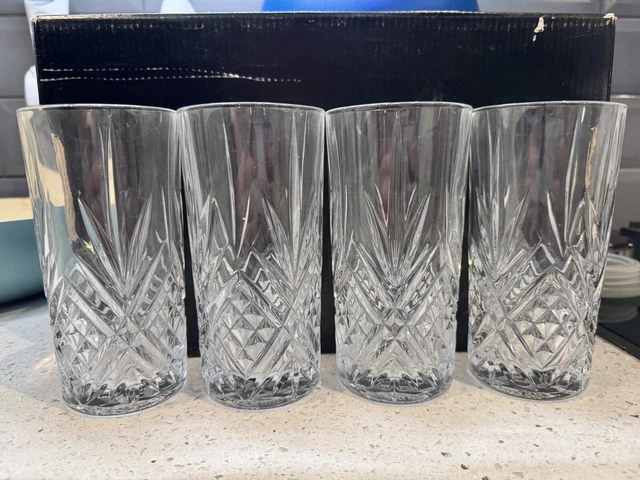 HENDRICKS GIN TALL Highball Crystal Cut Glass Set Of 4 £4.00 - PicClick UK