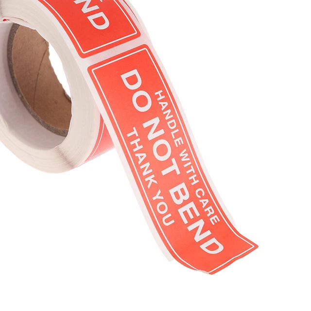 RED WARNING STICKER Fragile Handle With Care DO NOT BEND Packaging ...