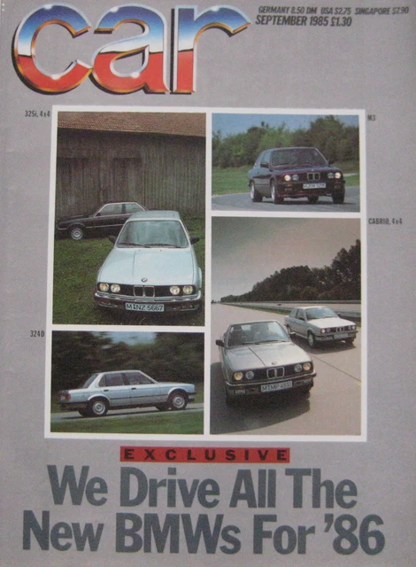CAR 09/1985 FEATURING BMW M3, 325i, VW Golf GTi, Alfa Romeo, Vanwall ...