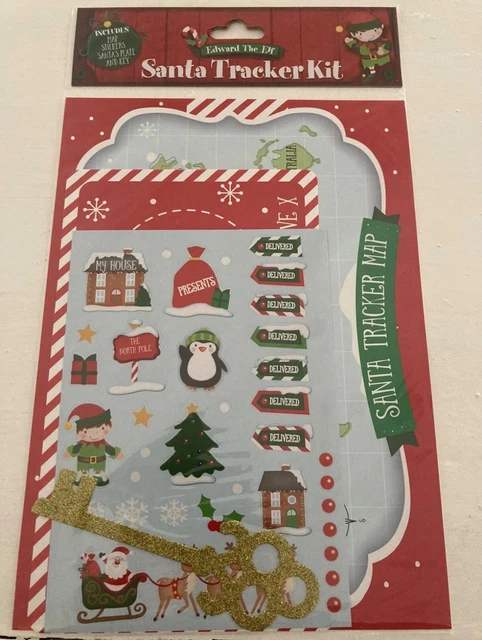 EDWARD THE ELF Christmas Eve Santa Tracker Kit - Map, Key, Stickers ...