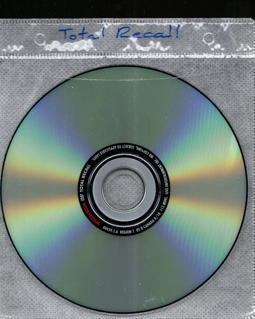 TOTAL RECALL (1990) DVD *DISC ONLY* = REGION 1 - Arnold Schwarzenegger ...