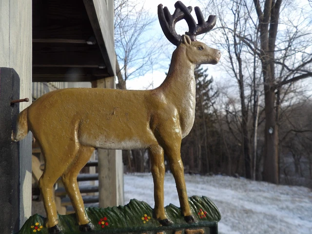 VINTAGE CAST IRON Deer Dinner Porch Welcome Bell No Ringer $83.00 ...