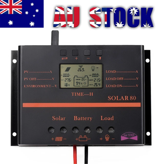 MPPT 60A 80AMP Solar Charge Controller 12/24V Auto Switch PWM Regulator ...