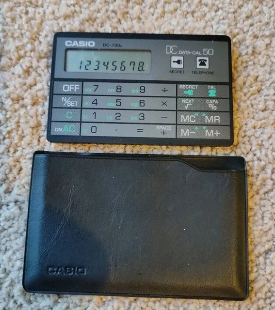 CASIO DATA CAL 50 DC-750A calcolatrice scheda retrò - completamente ...