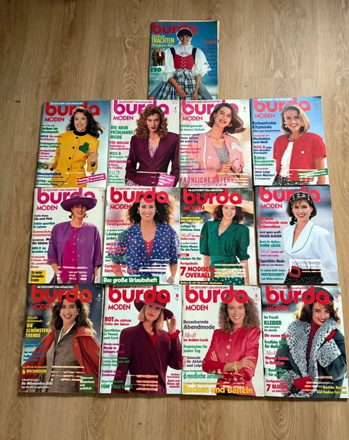 BURDA MODEN ZEITSCHRIFT, 13 Hefte, 1989 inkl. Schnittmuster EUR 65,00 ...