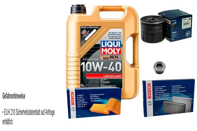 BOSCH INSPECTION SET 5l Liqui Moly Bon fonctionnement 10W-40 pour EUR 80,77 - PicClick FR