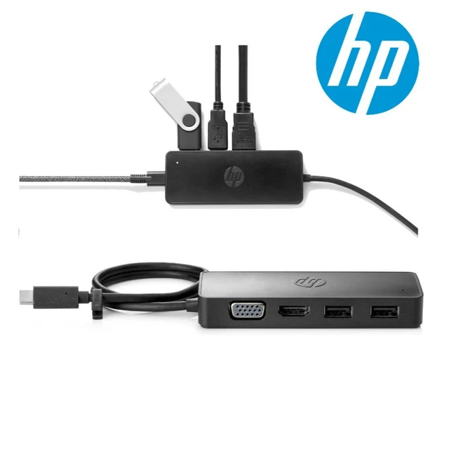 HP USB-C TRAVEL Hub G2 ADAPTOR DOCKING STATION HDMI VGA BLACK WINDOWS ...