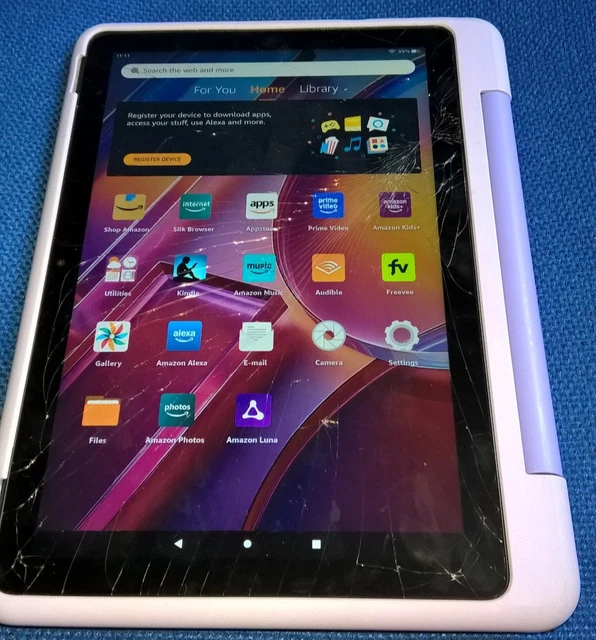 AMAZON FIRE HD 10 Tablet-CRACKED Screen-3GB RAM-32GB-13th Gen- bundle ...
