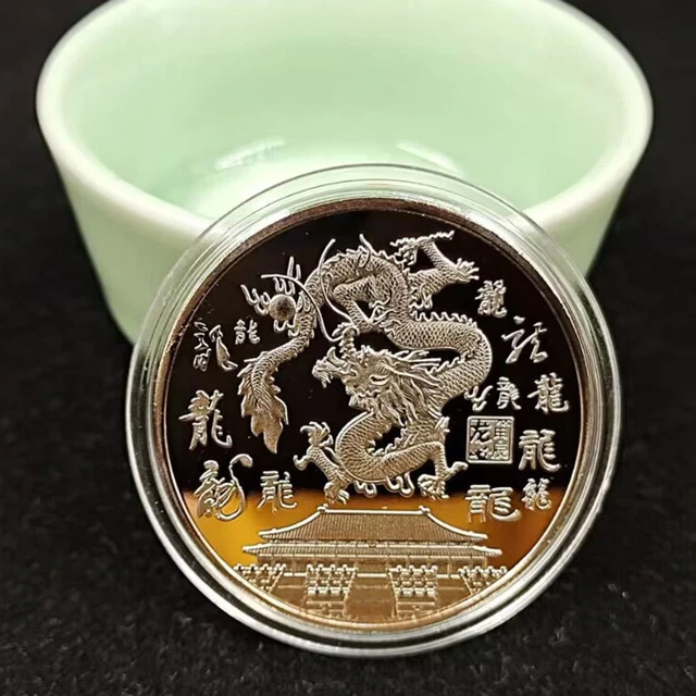 DRAGON YEAR COLLECTIBLE Coin of the 2024 Souvenir Medals Chinese Zodiac ...
