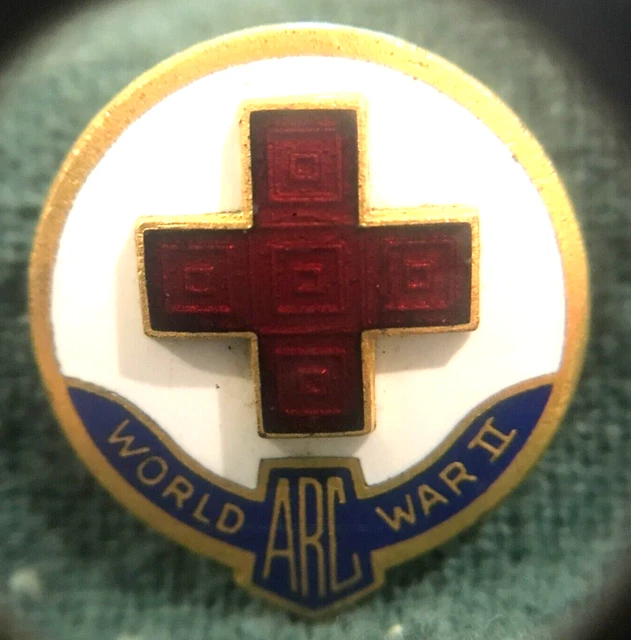 VINTAGE WWII AMERICAN Red Cross ARC Volunteer Pin Red White n Blue ...