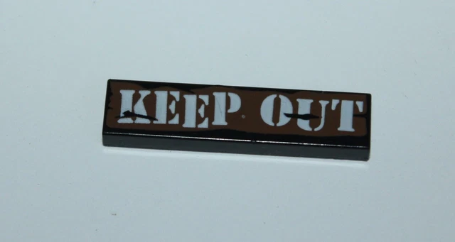 LEGO BLACK TILE 1x4 with KEEP OUT Pattern Ref 2431px5 Set 6791 6761 ...