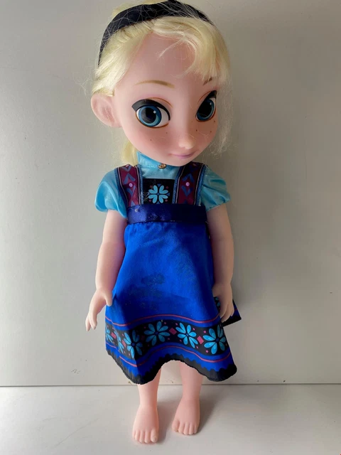 DISNEY STORE ANIMATORS Collection Young Elsa Frozen 16" Poseable Doll £ ...