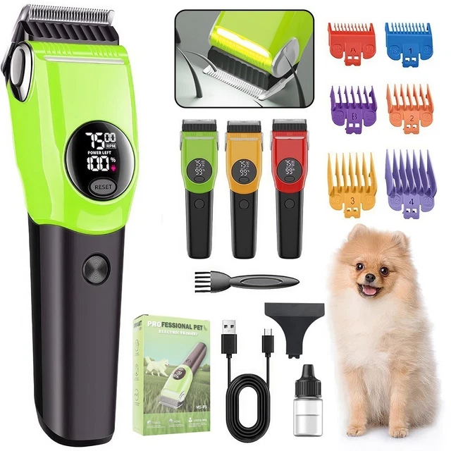 PROFESSIONAL PET HAIR Shaver Cordless Rechargeable Trimmer Cats Dog ...