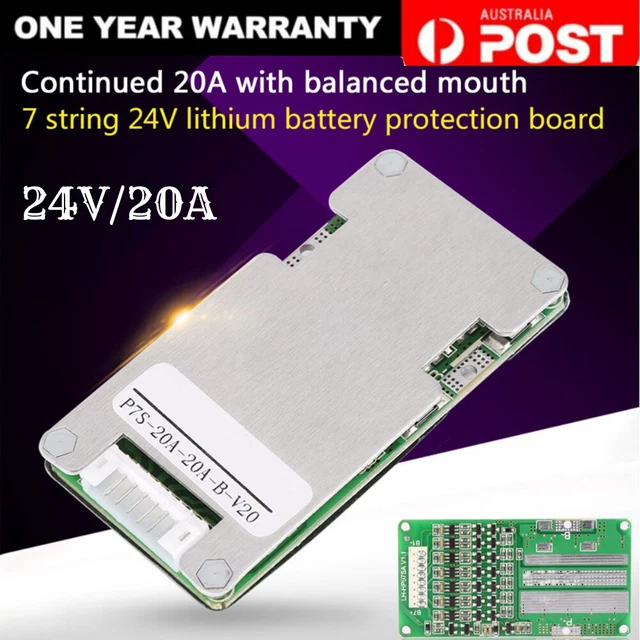 24V 20A 7S Lithium Li-ion LiFePO4 Battery BMS Protection Board Cell AU ...