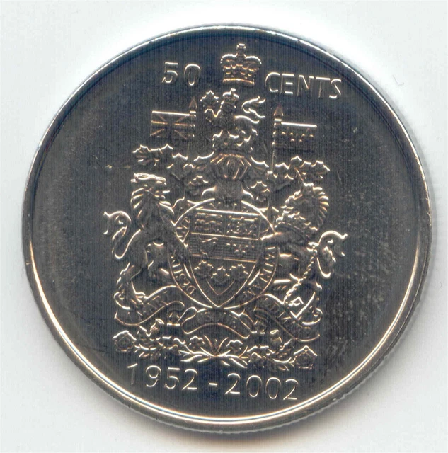 CANADA 1952 - 2002 P Jubilee Canadian 50c Fifty cent piece Half Dollar ...