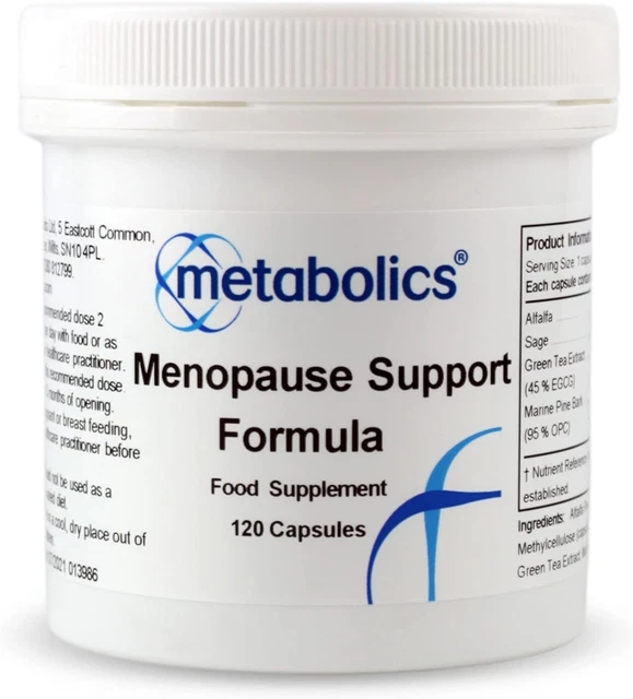 METABOLICS MENOPAUSE SUPPLEMENT (Pot of 120 Capsules) | Containing Sage ...
