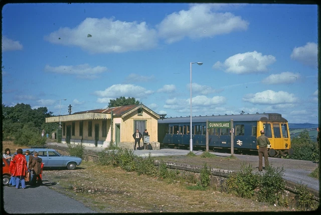 ORIGINAL RAILWAY COLOUR Slide Gunnislake Station Class 118 DMU Set P481 ...