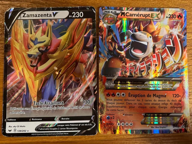 CARTE POKÉMON JUMBO Zamazenta V Et Méga Camerupt Ex XY 198 Carte Promo ...