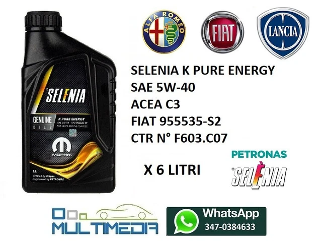 Selenia 5W40 2L Engine Oil for Abarth 1.4 Multiair Engine Punto Evo ...