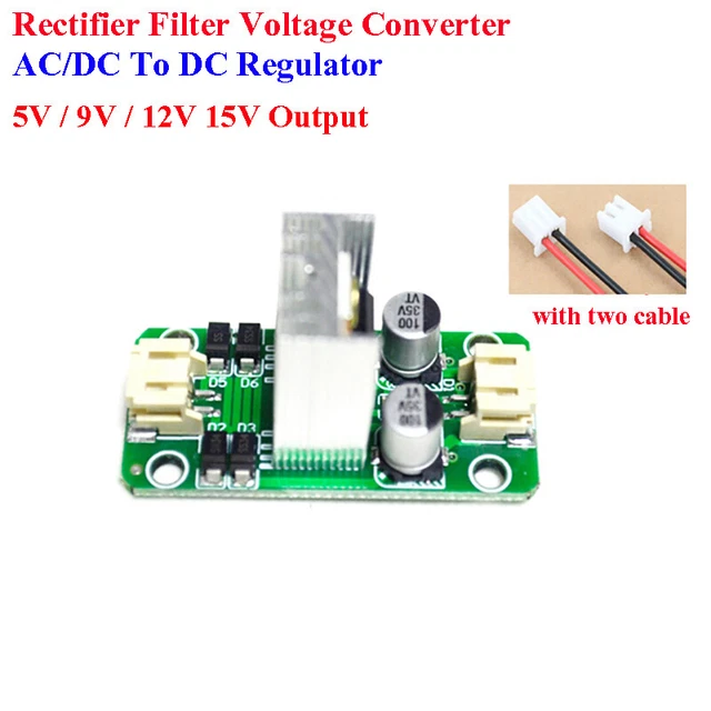 AC/DC TO 5V-15V Rectifier Filter Voltage Converter Regulator Power ...