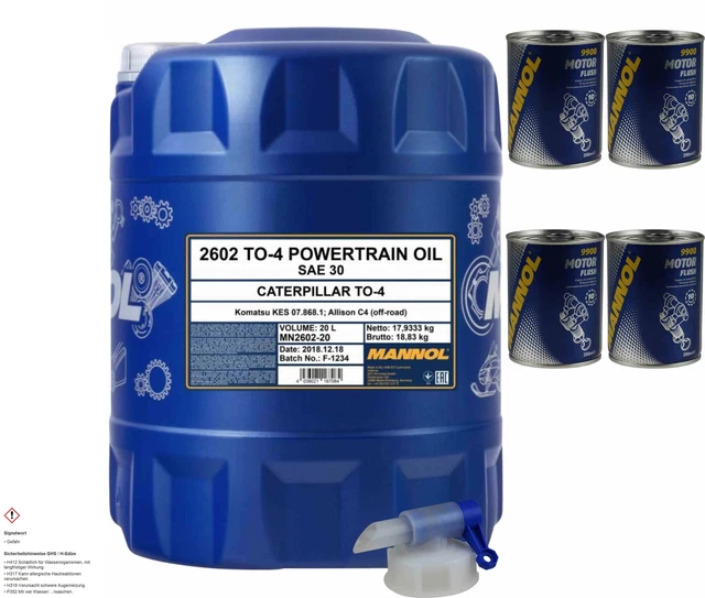 20L MANNOL TO-4 Powertrain Oil SAE 30 huile moteur L'Huile De Incl ...