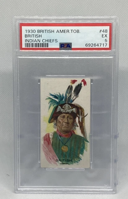 1930 BRITISH AMERICAN Tobacco Indian Chiefs #48 British Ioway PSA 5 EUR ...