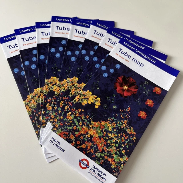 8 X LONDON Underground Tube Map Dec 2023 TFL Official Brand New Pocket ...